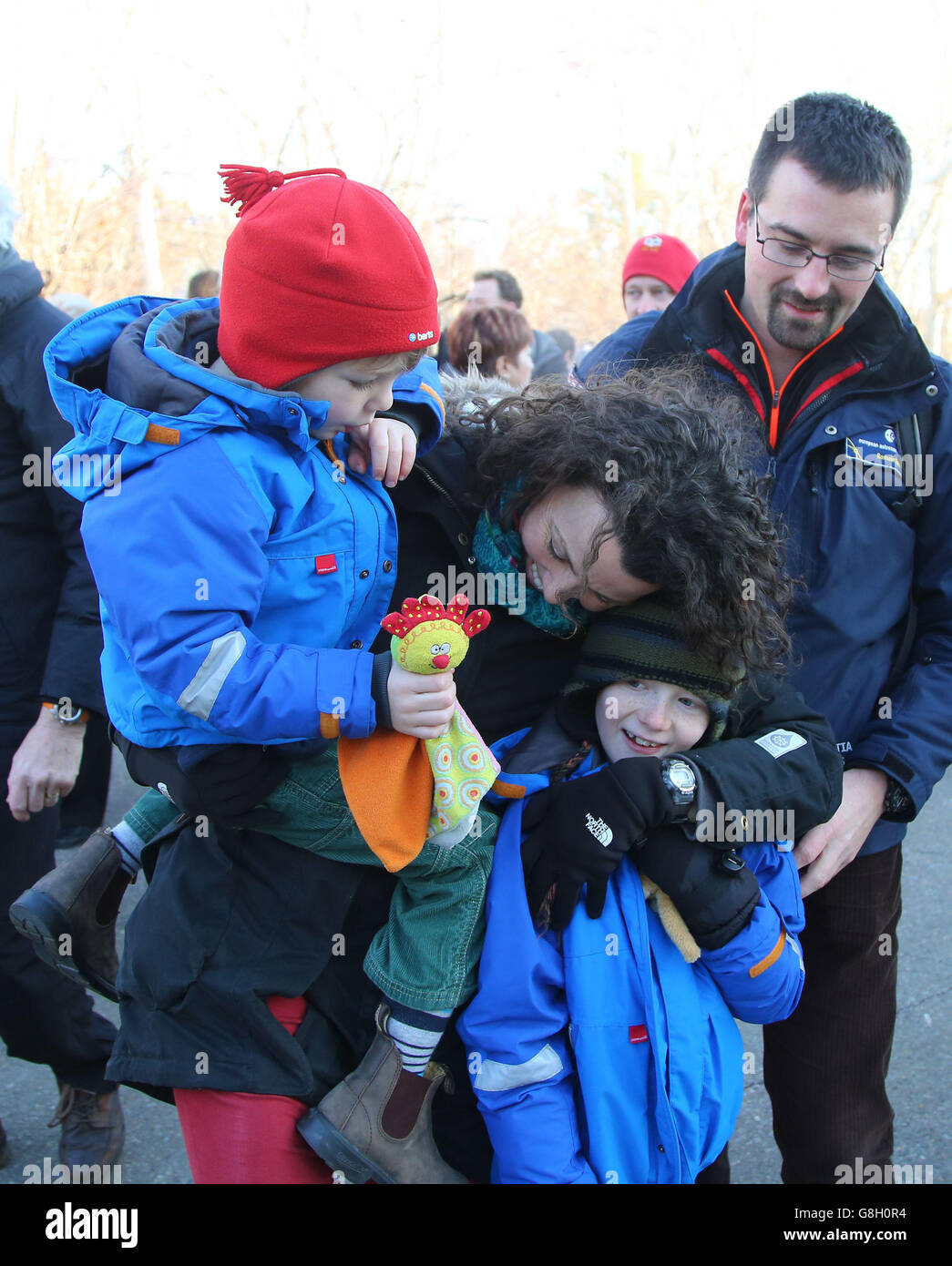 Rebecca Peake with son Oliver (left) and Thomas (right) as British ...