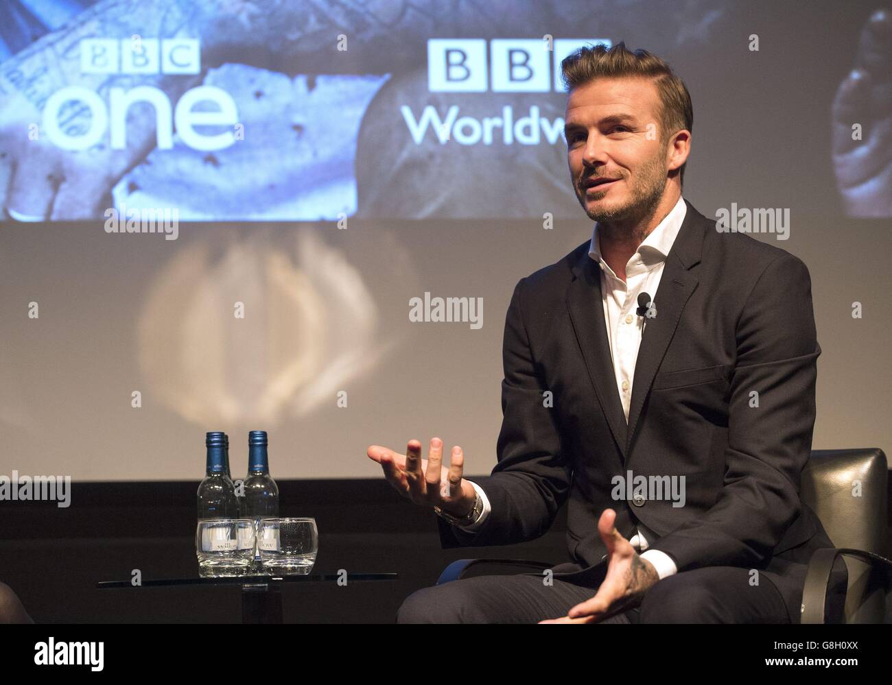 David Beckham during a Q&A about his TV show, For The Love of the Game ...