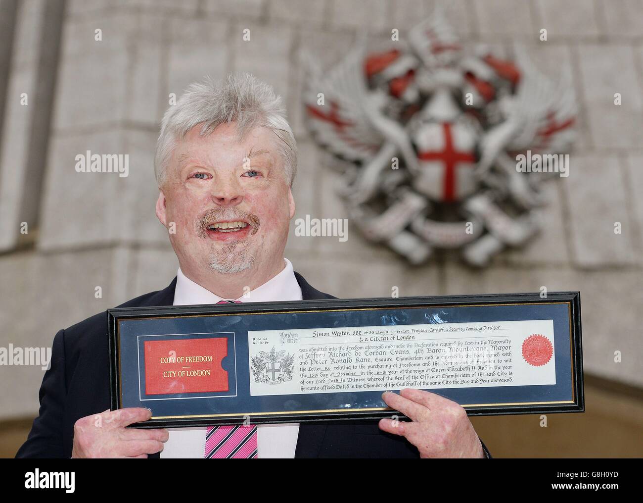 Falkland Islands veteran Simon Weston after he received the Freedom of ...