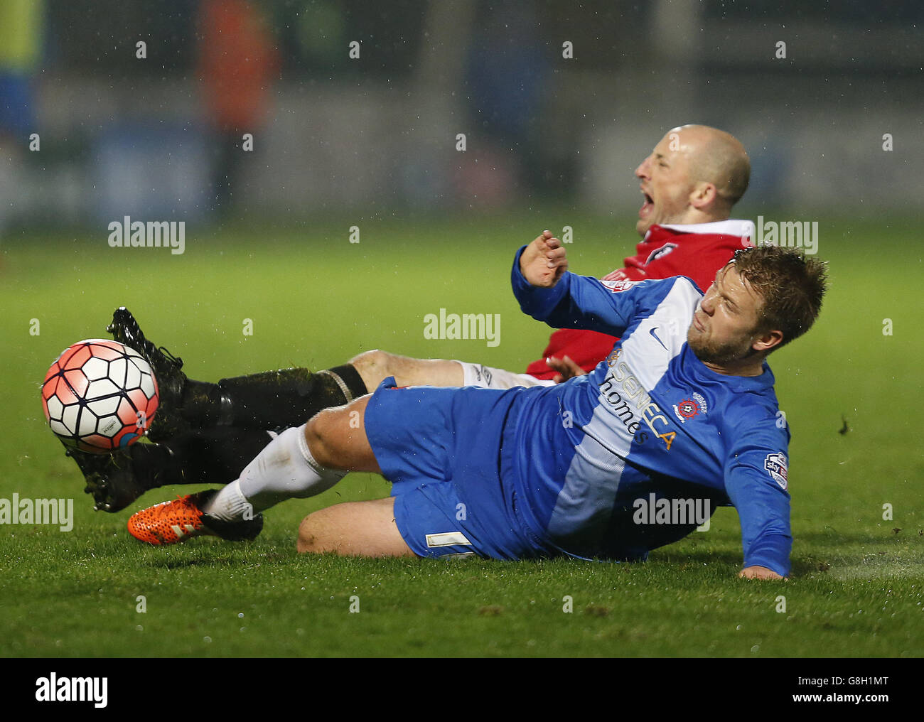 Hartlepool United's Nicky Featherstone and Salford City's Christopher ...