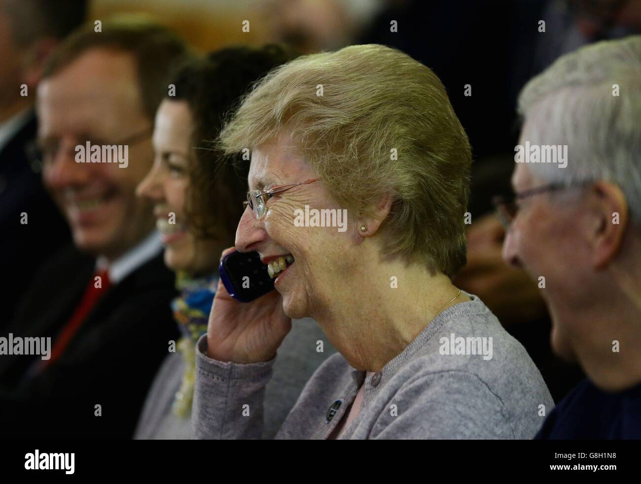 Angela Peake mother of British astronaut Tim Peake speaks to him on the ...