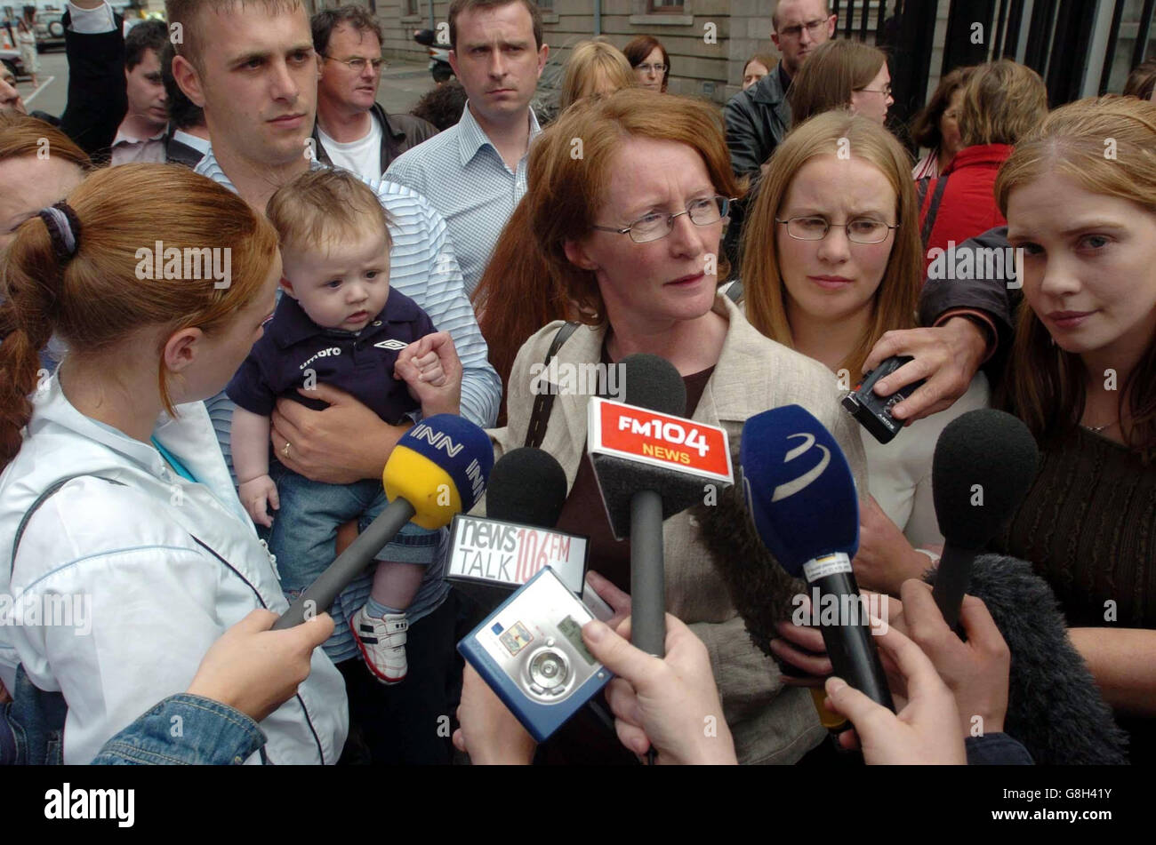 Where the men appeared before being taken back to prison hi-res stock ...