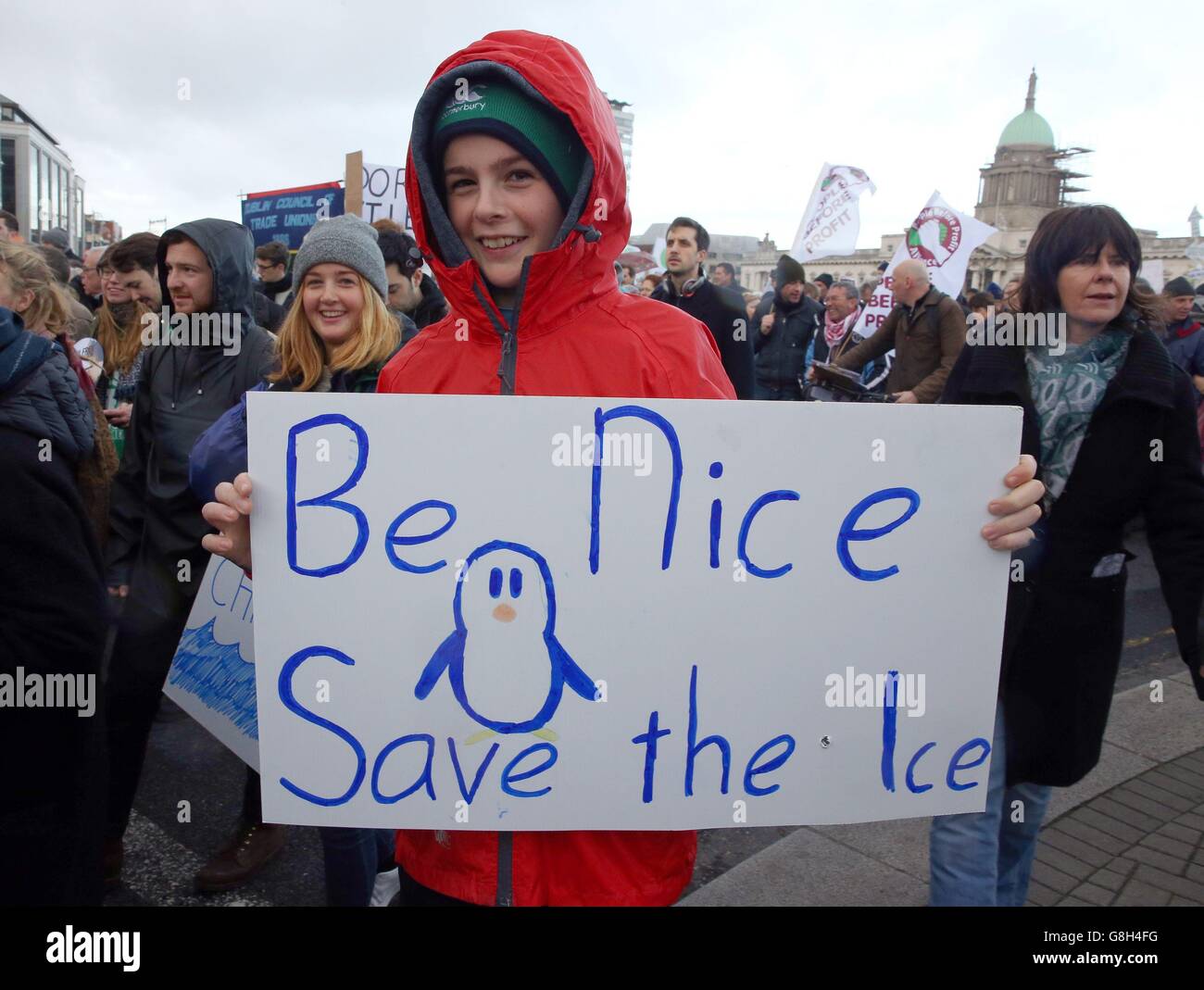Climate March - Dublin. Protesters gather in Dublin calling for ...