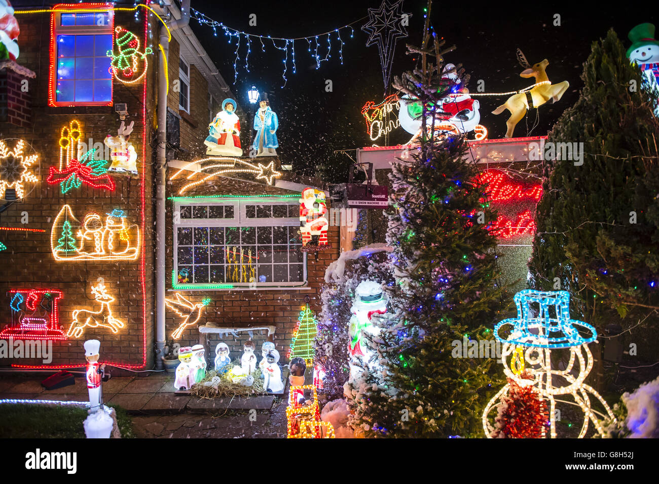 Christmas light display Stock Photo - Alamy