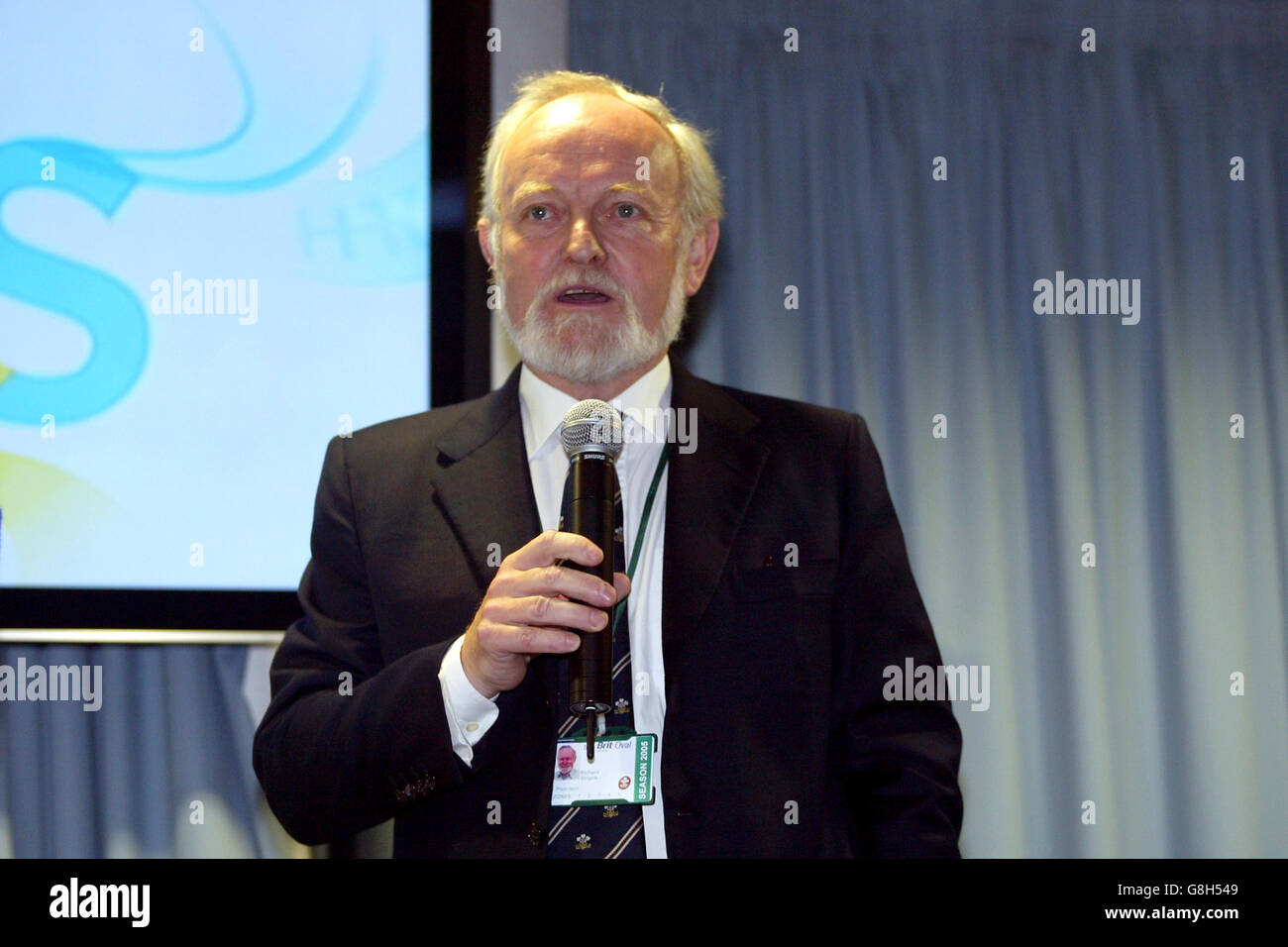 Surrey CCC President Richard Stilgoe at the opening of the OCS stand of ...