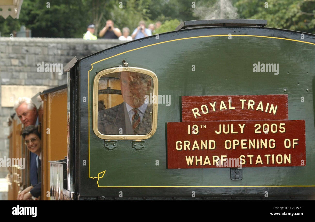 The Prince of Wales riding on the footplate of the steam engine No 7 ...