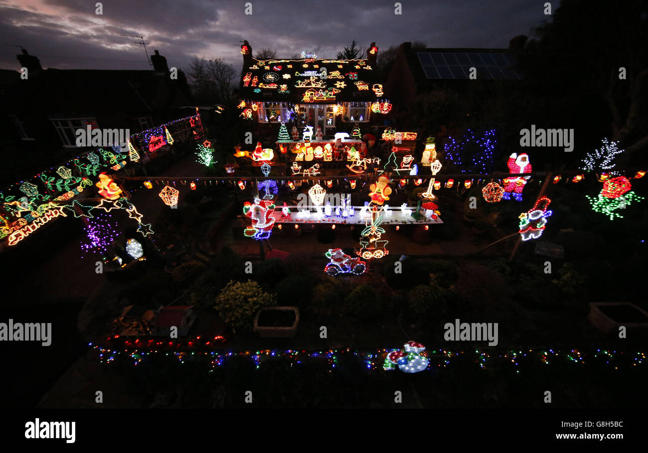 Christmas light display Stock Photo - Alamy