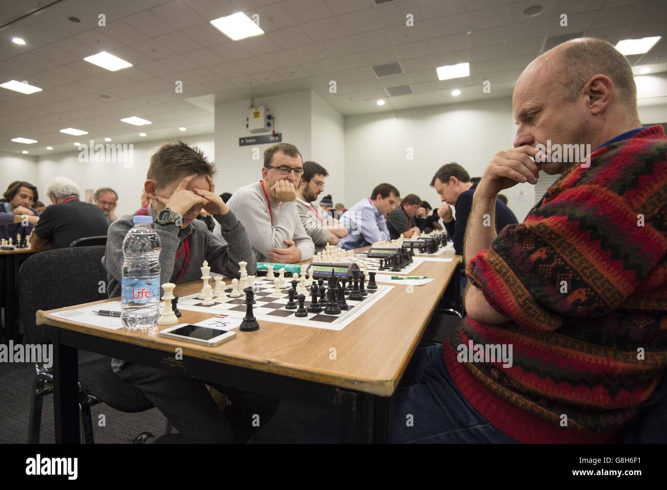 Participants take part in the 7th London Chess Classic, the final leg ...