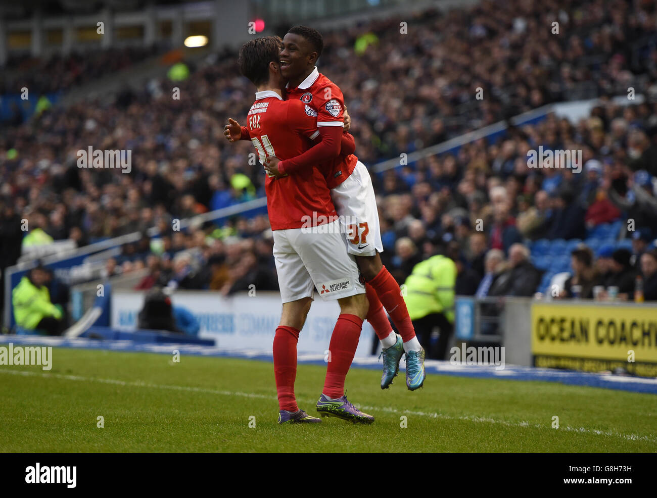 Charlton athletics ademola lookman celebrates scoring their first goal ...