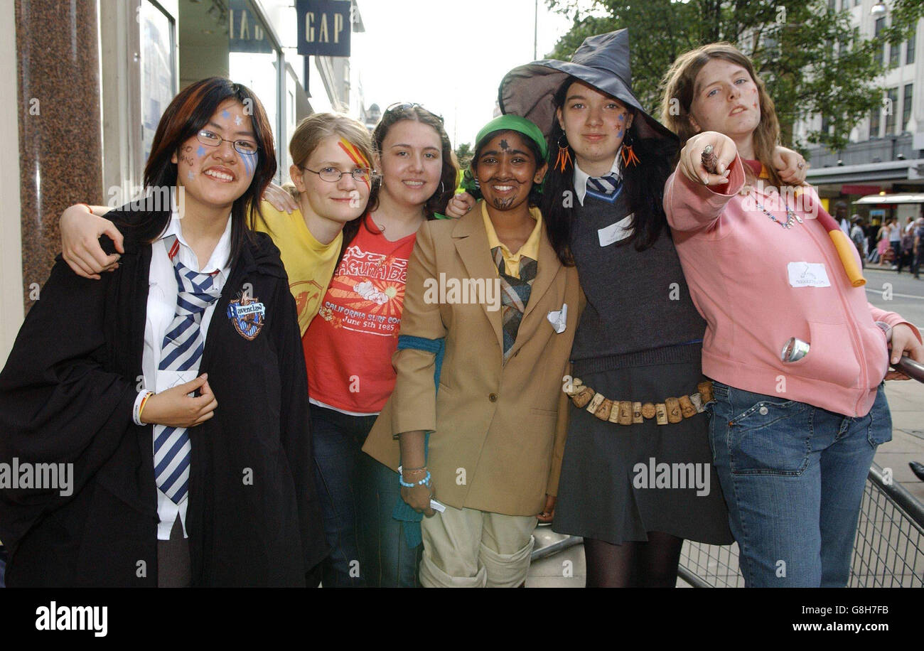 Fans of the book (left-right) Zoe Cho, aged 15, from Stockwell, Sophia ...