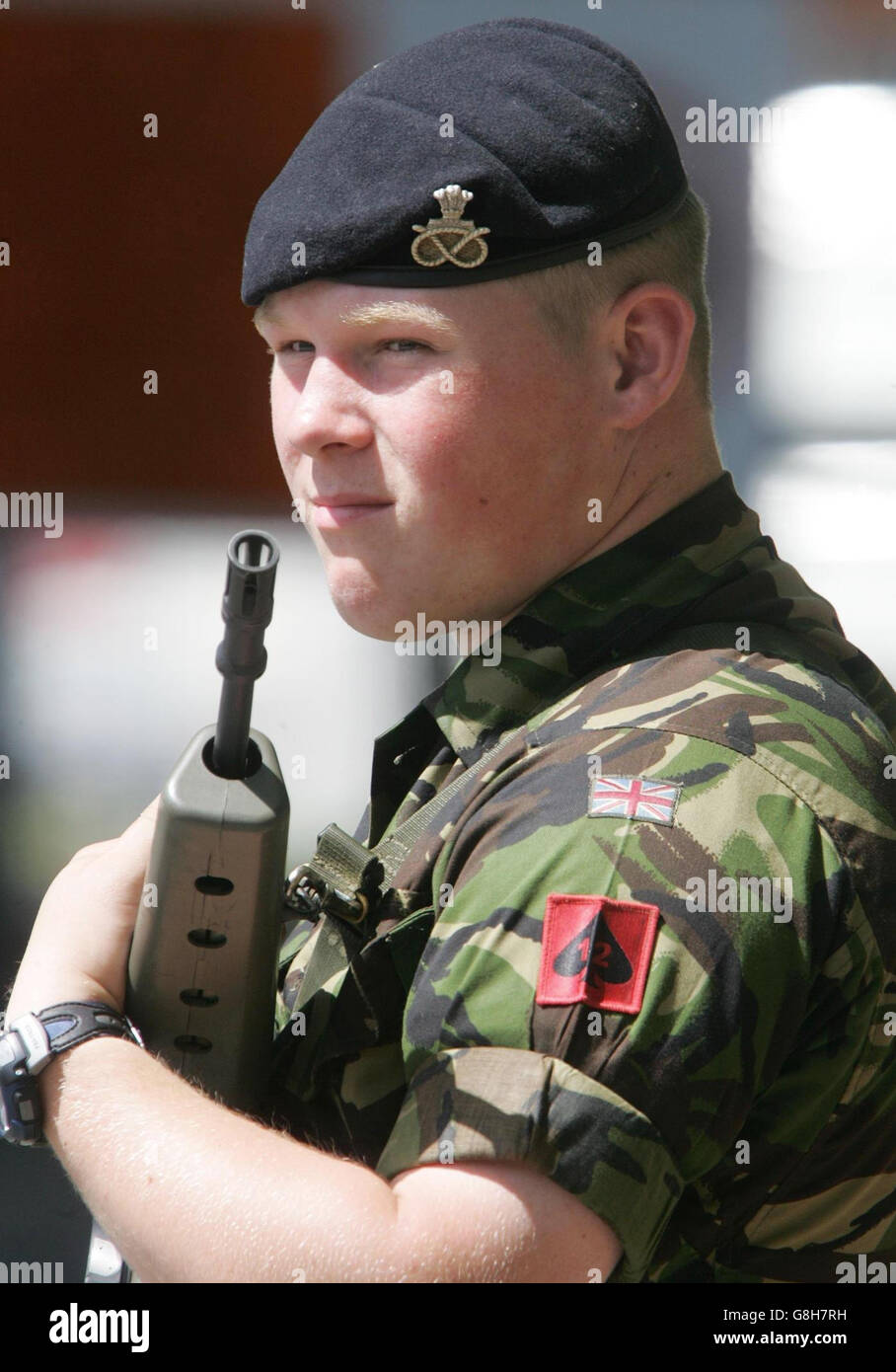 One of the few remaining soldiers from the Staffordshire Regiment on ...
