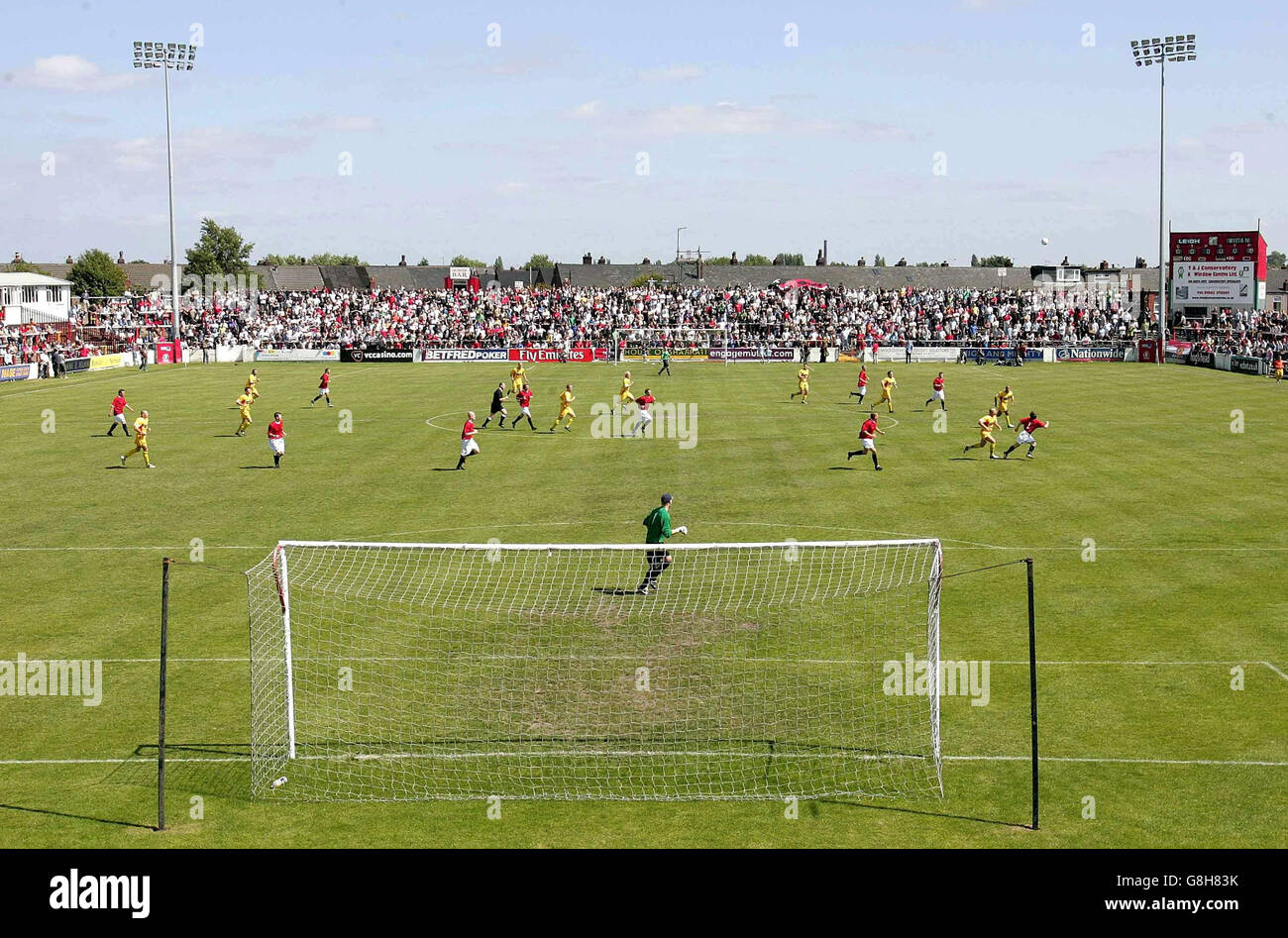 General view showing FC United of Manchester (red) in action. FC United ...