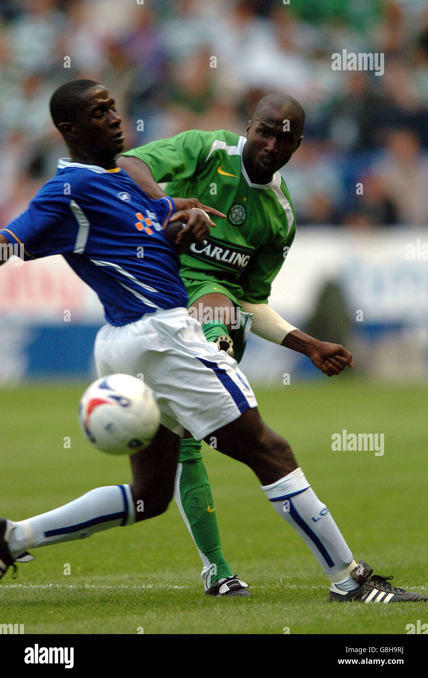 Leicester City's Momo Sylla and Celtic's Mohammed Camara Stock Photo ...