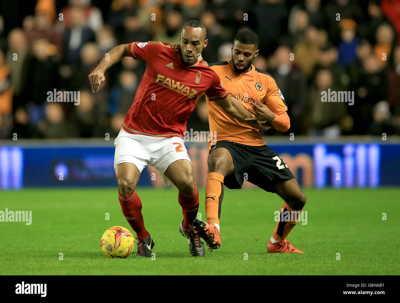 Nottingham Forest's Chris O'Grady (left) and Wolverhampton Wanderers ...