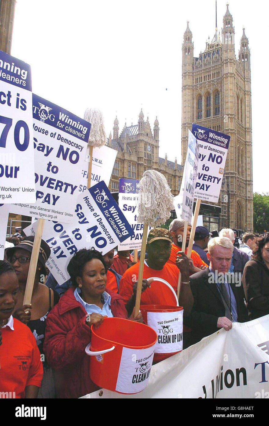 Cleaners Strike - Houses of Parliament Stock Photo - Alamy