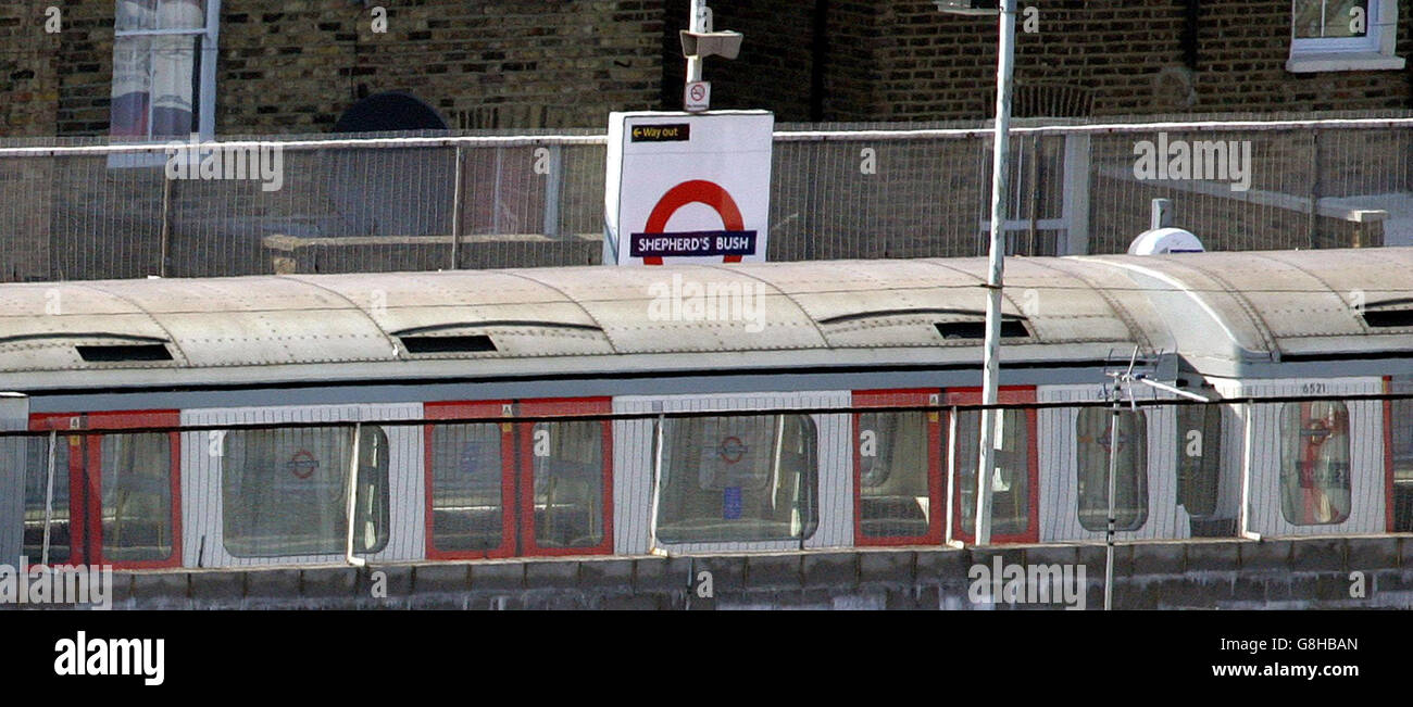 London Terrorist Attacks. An empty Tube Train sits at Shepherd's Bush ...