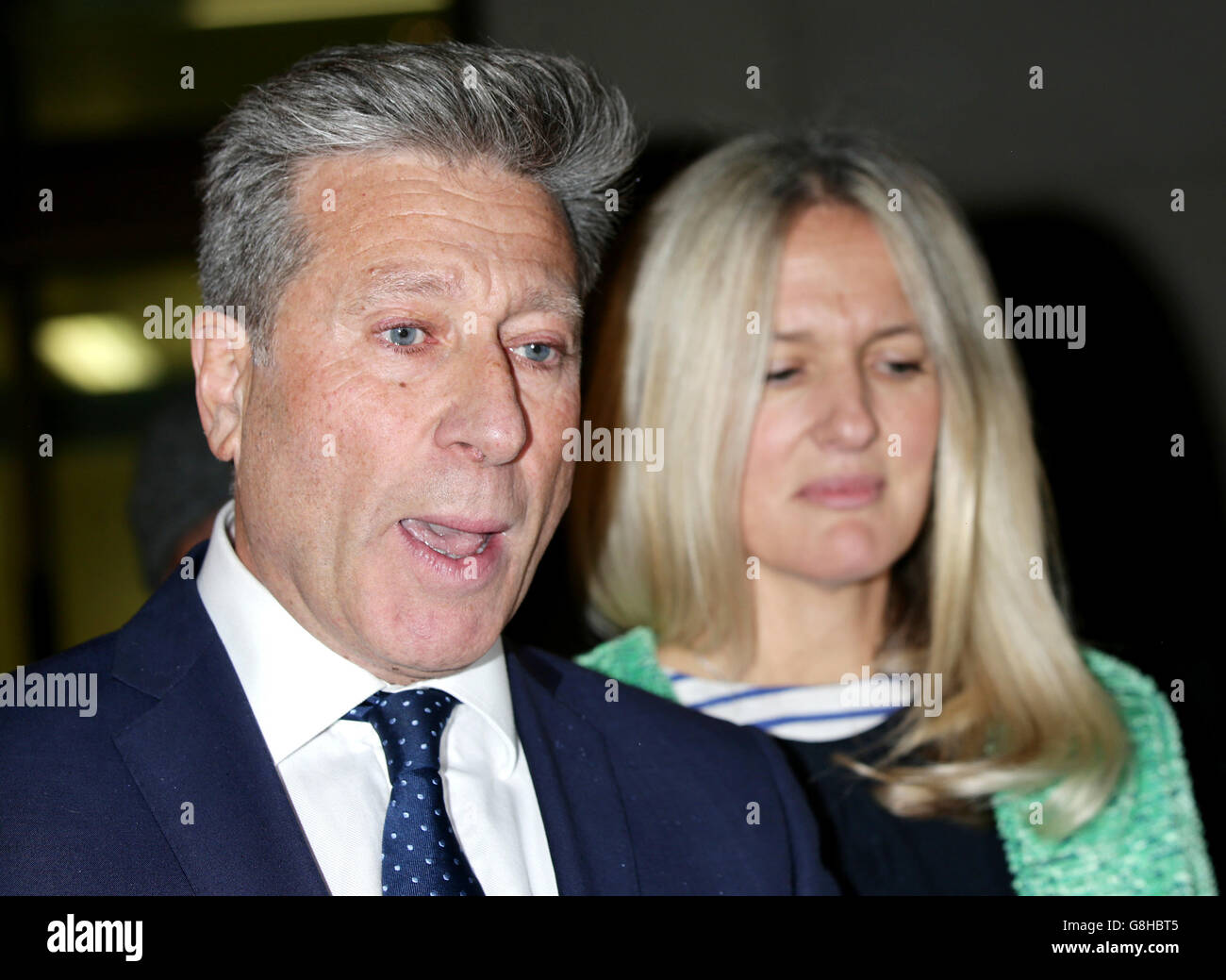 DJ Neil Fox leaves Westminster Magistrates' Court with his wife Vicky ...