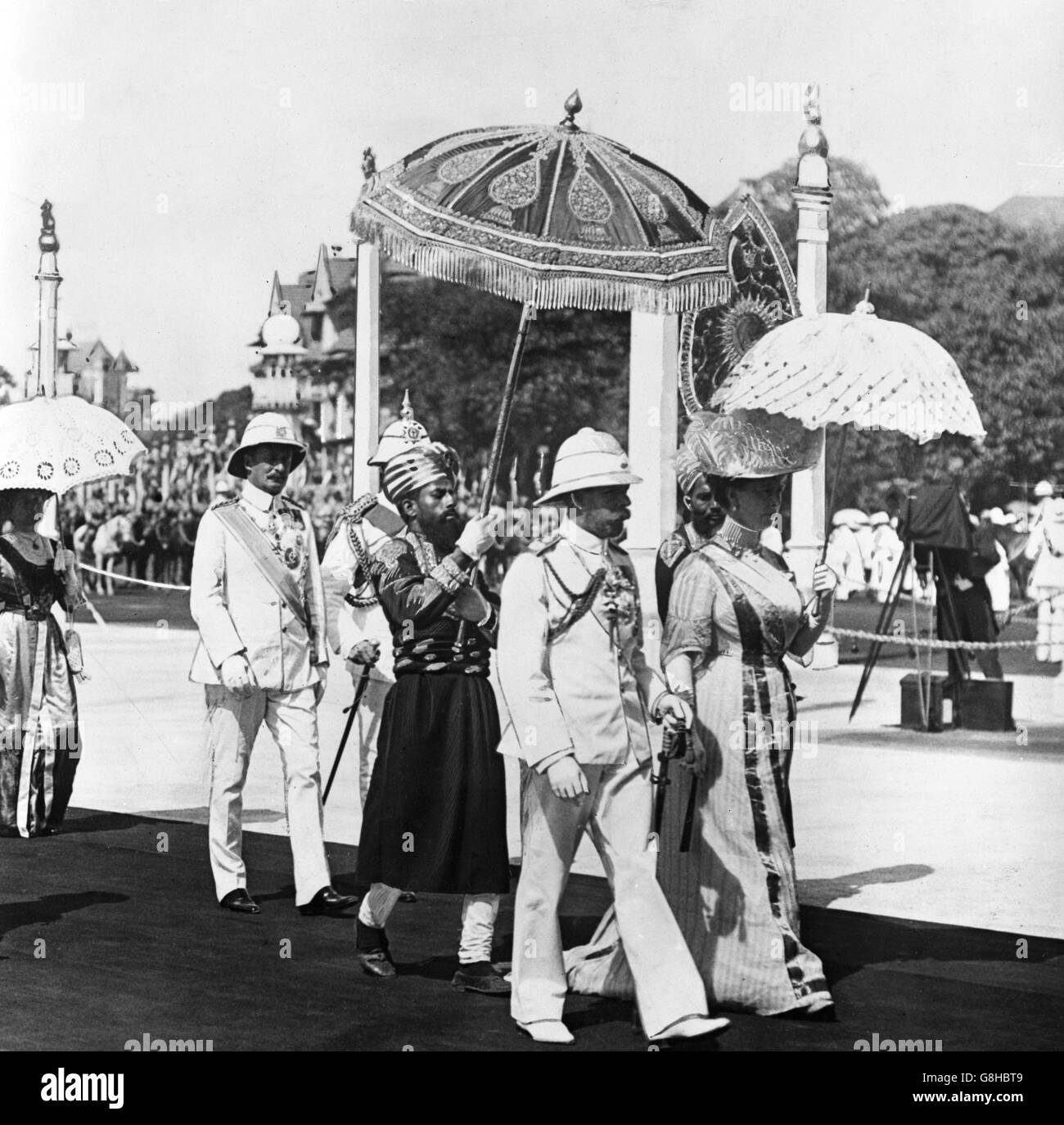 King George V and Queen Mary in Bombay before the Delhi Durbar to mark ...