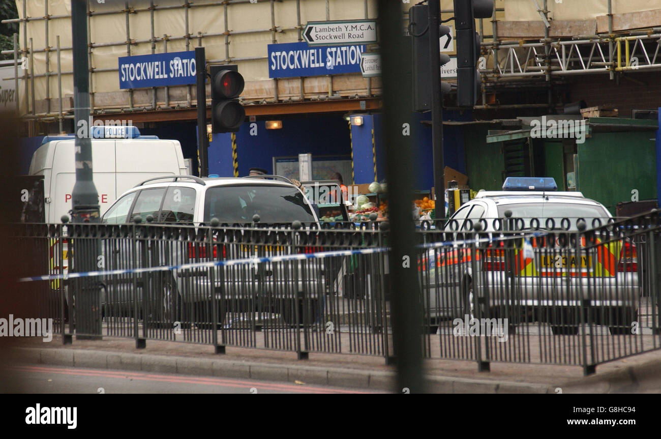 The scene outside Stockwell London Underground Station, after a ...