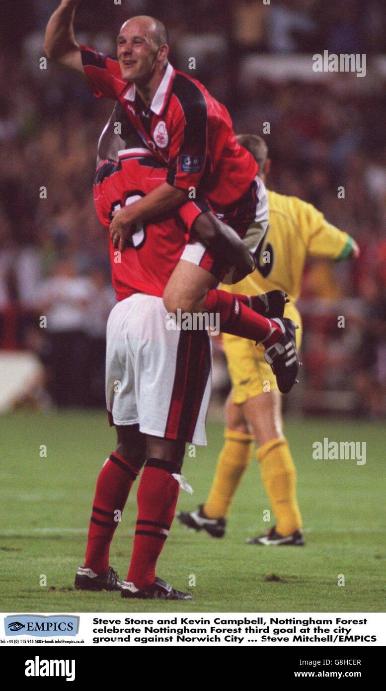 Celebration one red left right full football hi-res stock photography ...