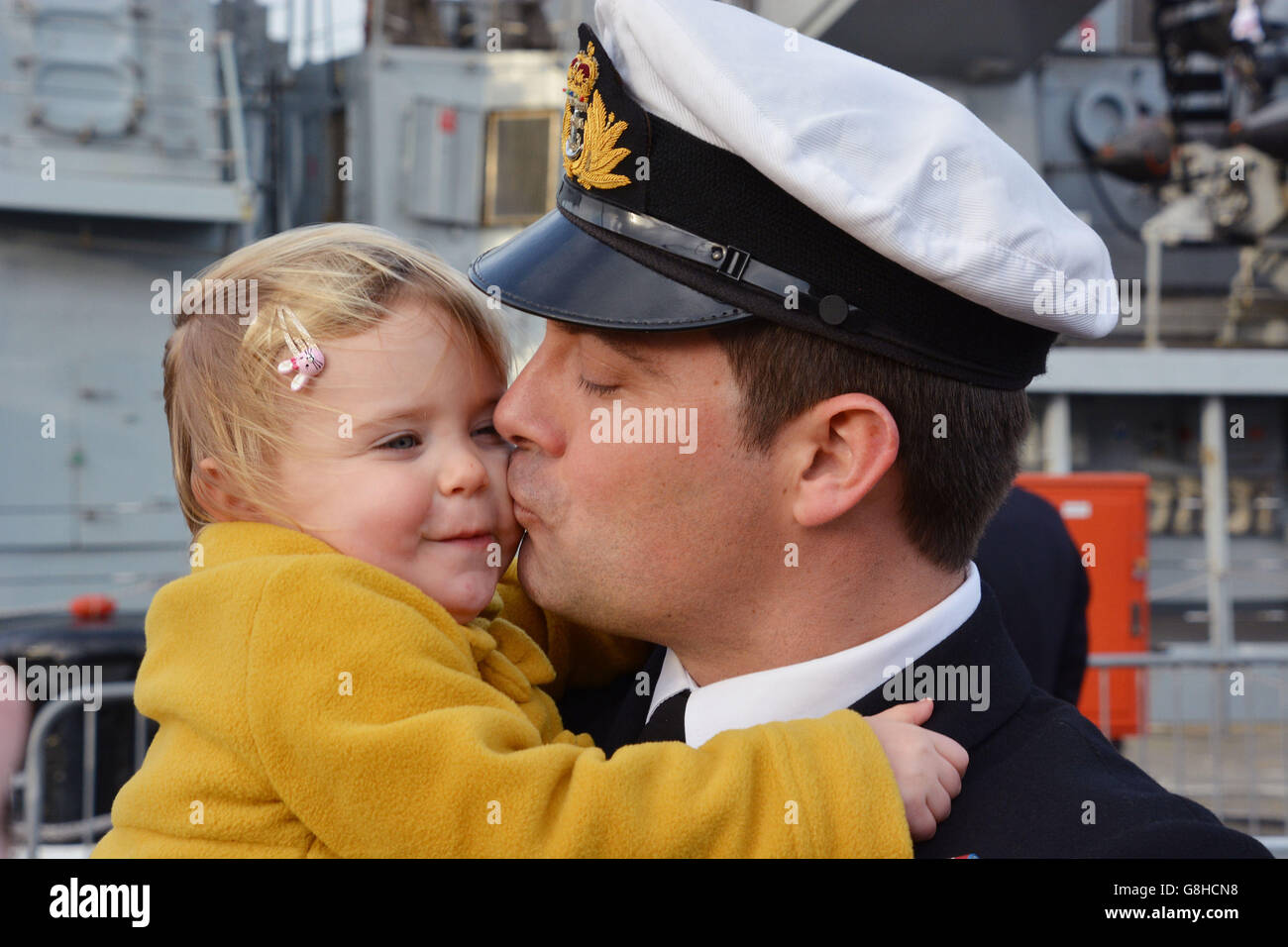 Lieutenant Commander Nick London, 35, from Alverstoke, Hampshire, gives ...