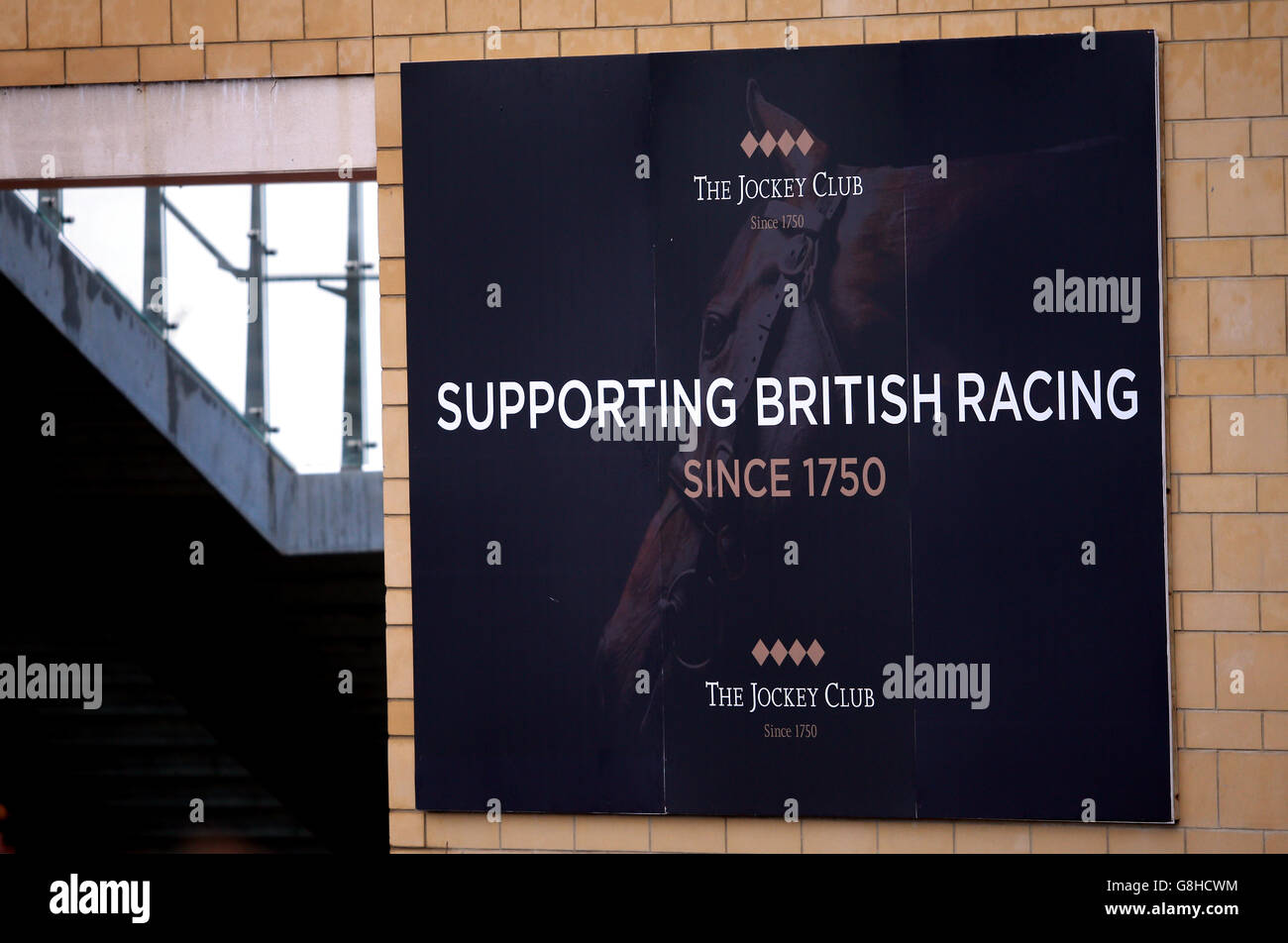 The jockey club sign at cheltenham racecourse hi-res stock photography ...
