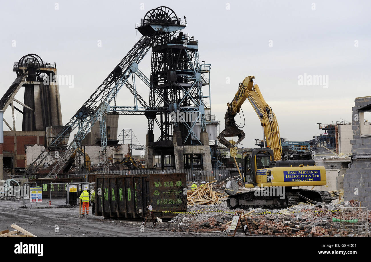 Demolition work continues at Hatfield Colliery near Doncaster, as a ...