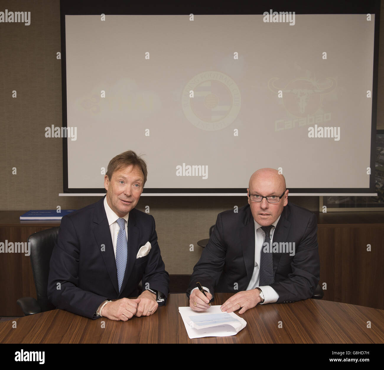 Reading FC Chief Executive Nigel Howe (left) looks on as new manager ...