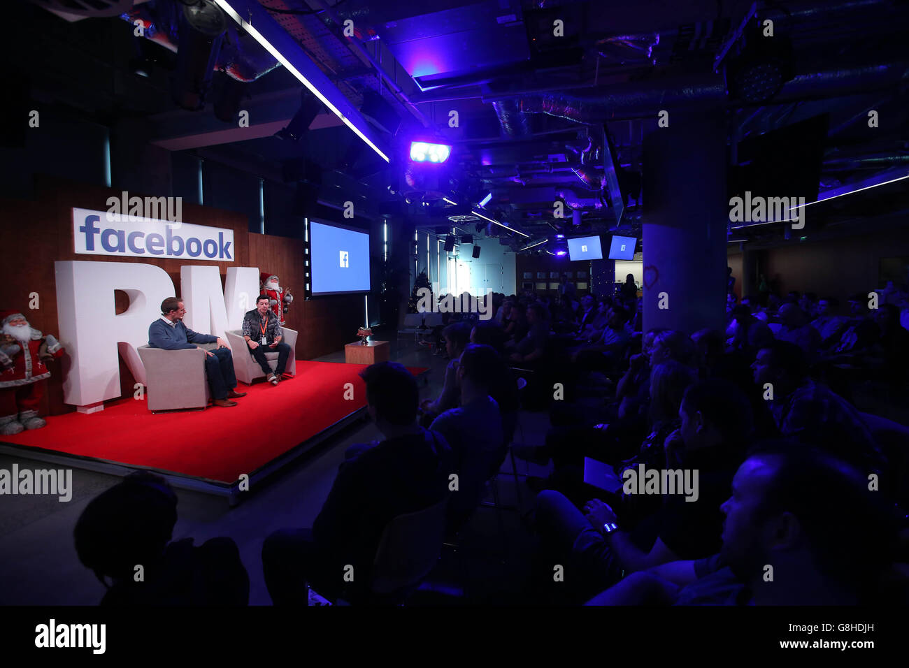 EDITORIAL USE ONLY Gareth Lambe, Head of Facebook Ireland chairs a Q&A ...