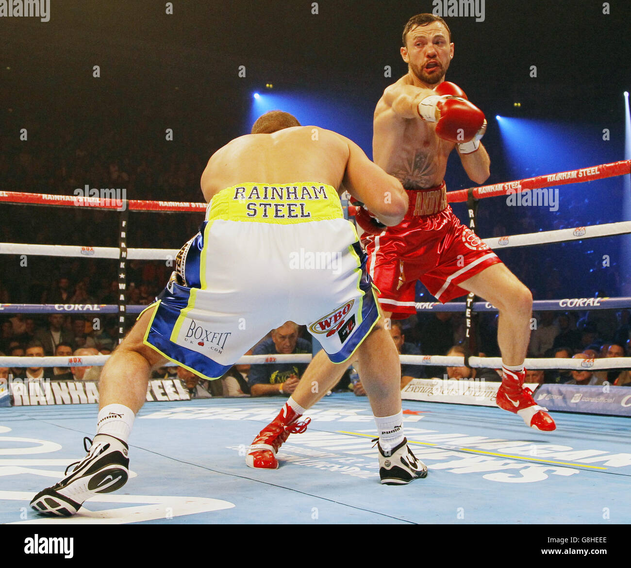 Boxing - Manchester Arena. Billy Joe Saunders and Andy Lee (right ...