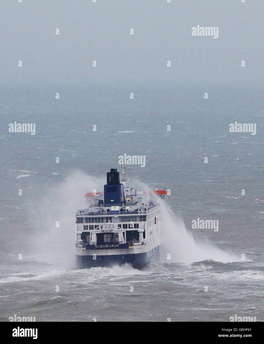 The P&O Pride of Burgundy ferry is hit by a wave as she leaves the Port ...