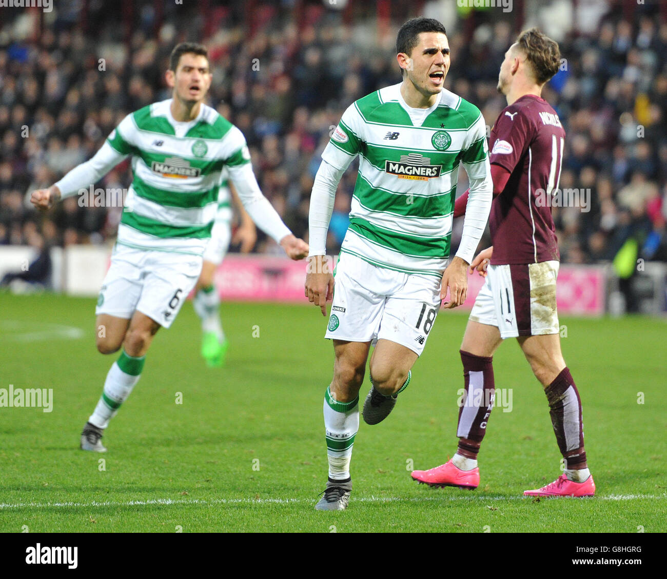 Celtic's Tomas Rogic celebrates after scoring his teams second goal ...