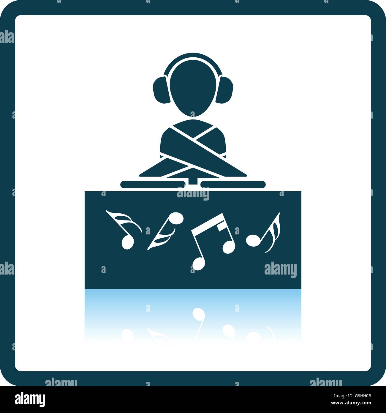Night club DJ icon. Glossy button design. Vector illustration Stock ...