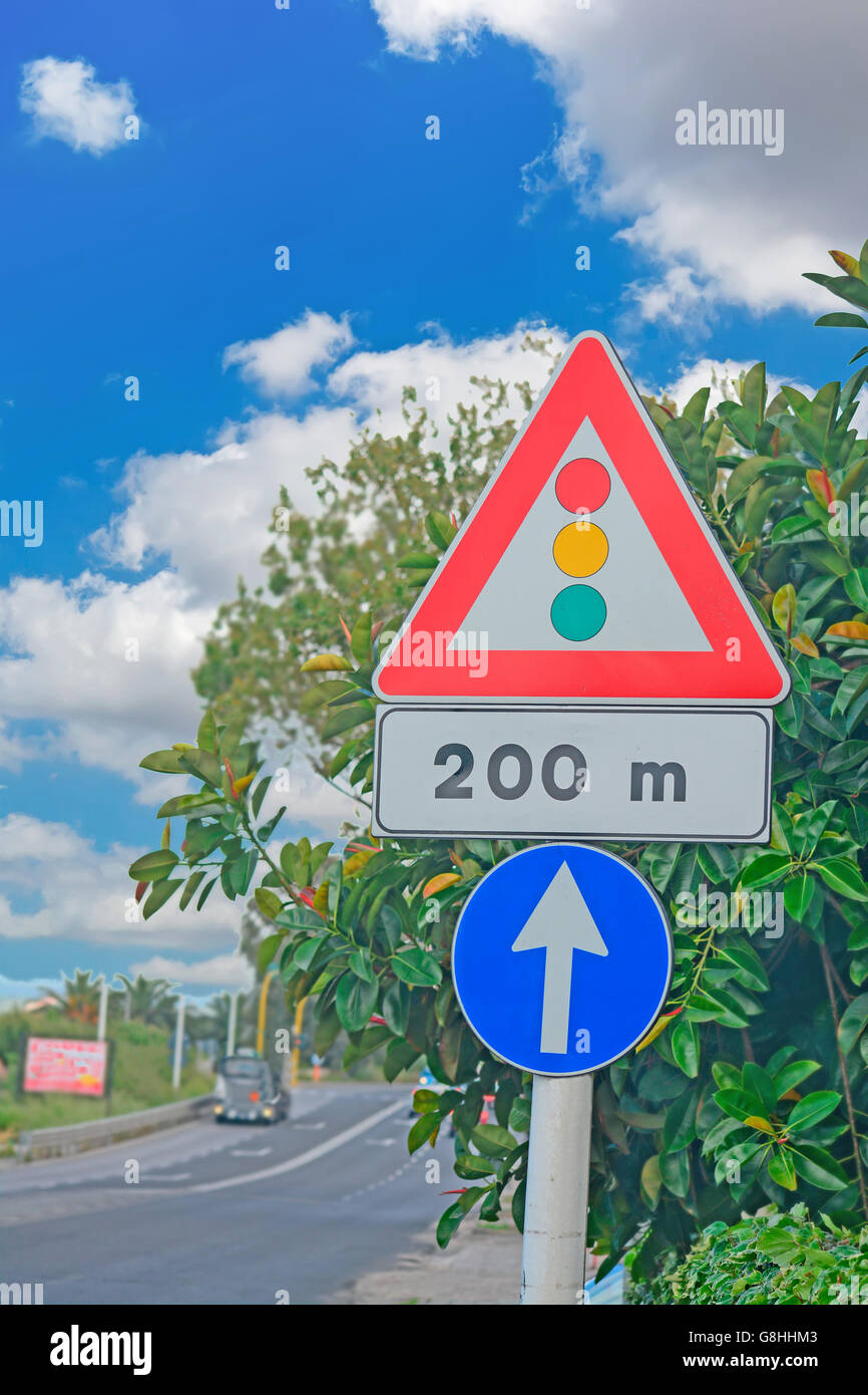 traffic light sign in a urban road Stock Photo - Alamy