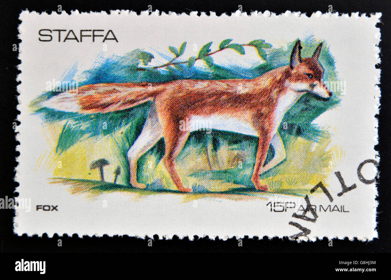STAFFA - CIRCA 1973: stamp printed in Staffa shows fox, circa 1973 ...
