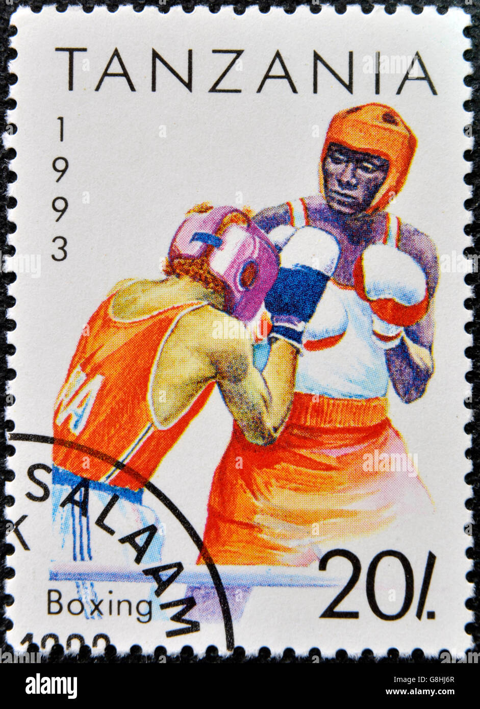 TANZANIA - CIRCA 1993: A stamp printed in Tanzania shows boxing, circa ...