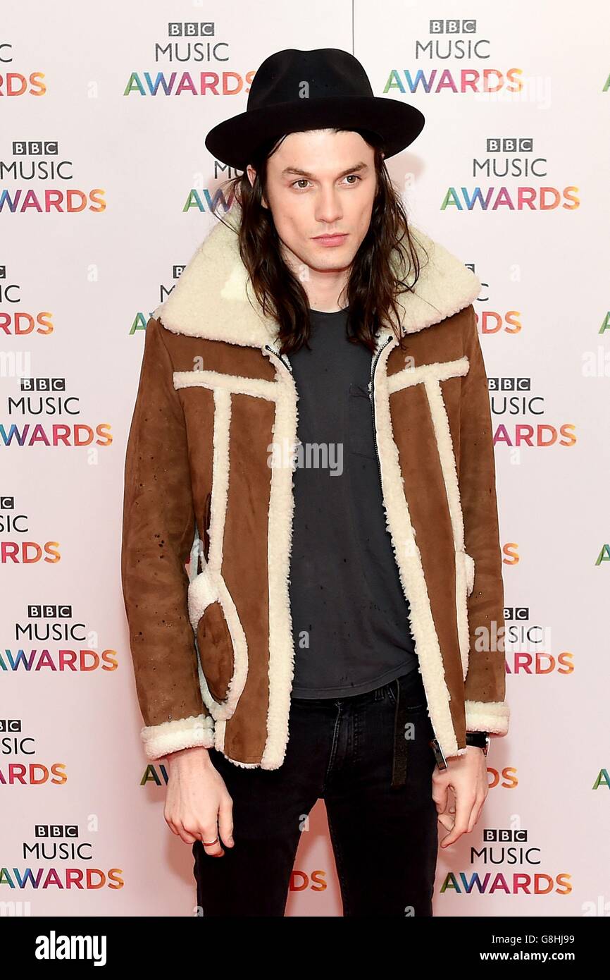 BBC Music Awards - Genting Arena. James Bay arrives on the red carpet ...