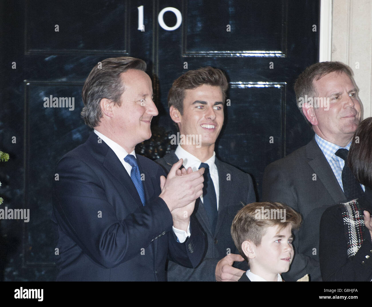 Prime Minister David Cameron (left) attends the switching on of the ...