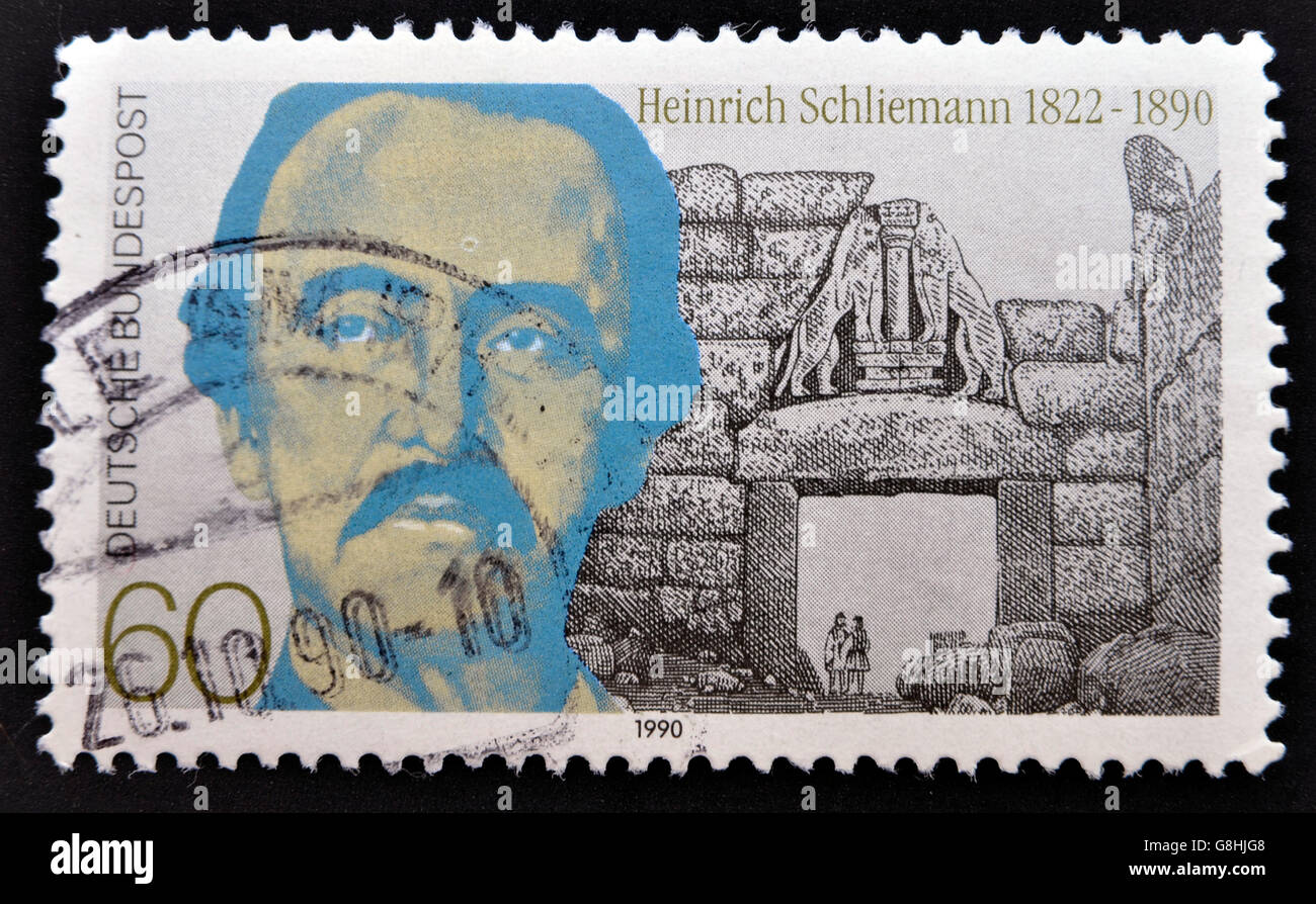 GERMANY - CIRCA 1990: A stamp printed in Germany shows Heinrich ...