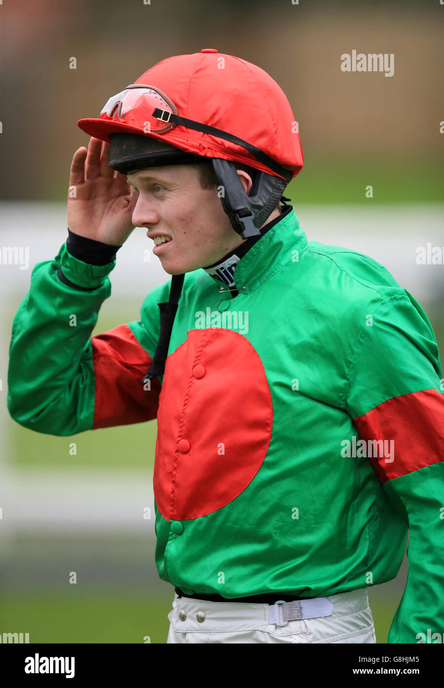 Leicester Races. Joshua Moore, jockey Stock Photo - Alamy