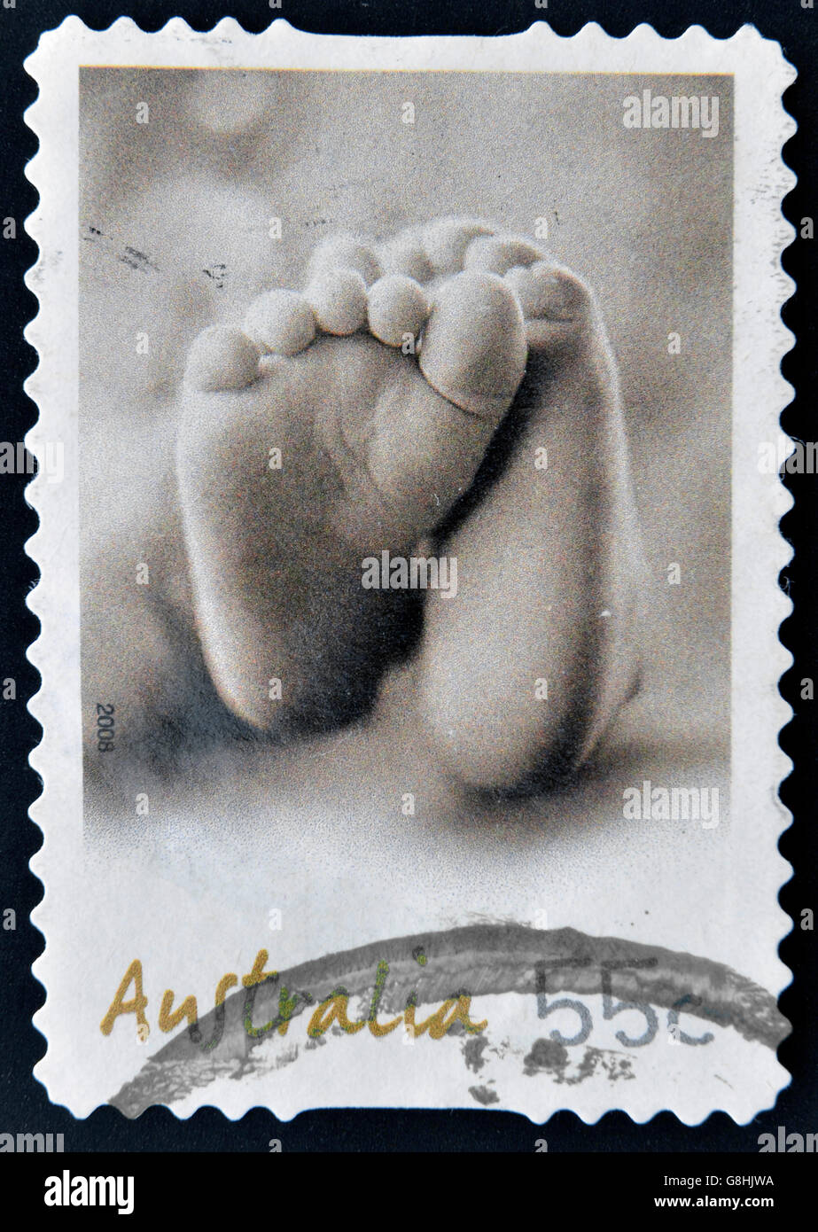 AUSTRALIA - CIRCA 2008: A stamp printed in Australia shows Feet of a ...
