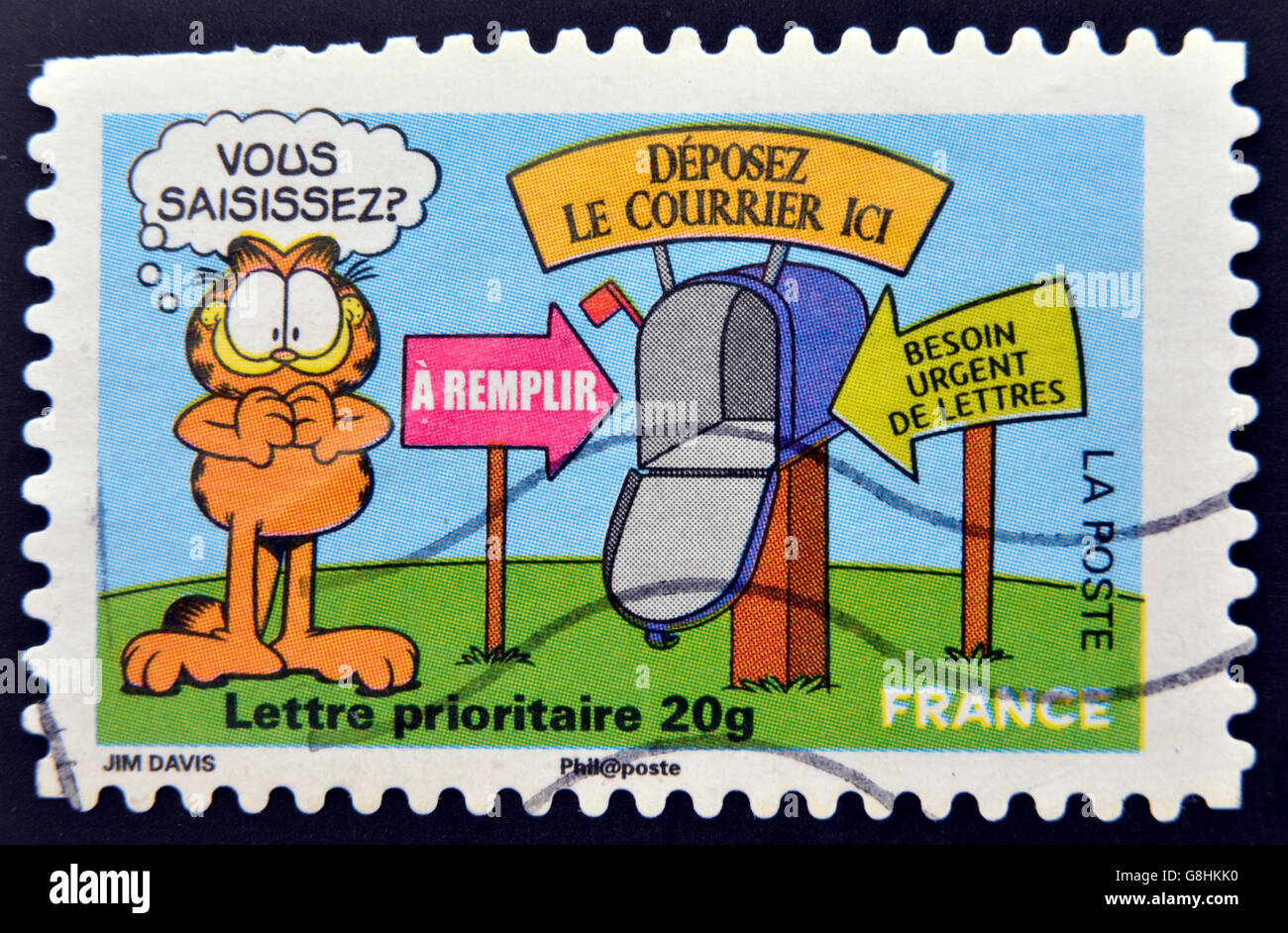 FRANCE - CIRCA 2008: A stamp printed in France shows Garfield, circa ...