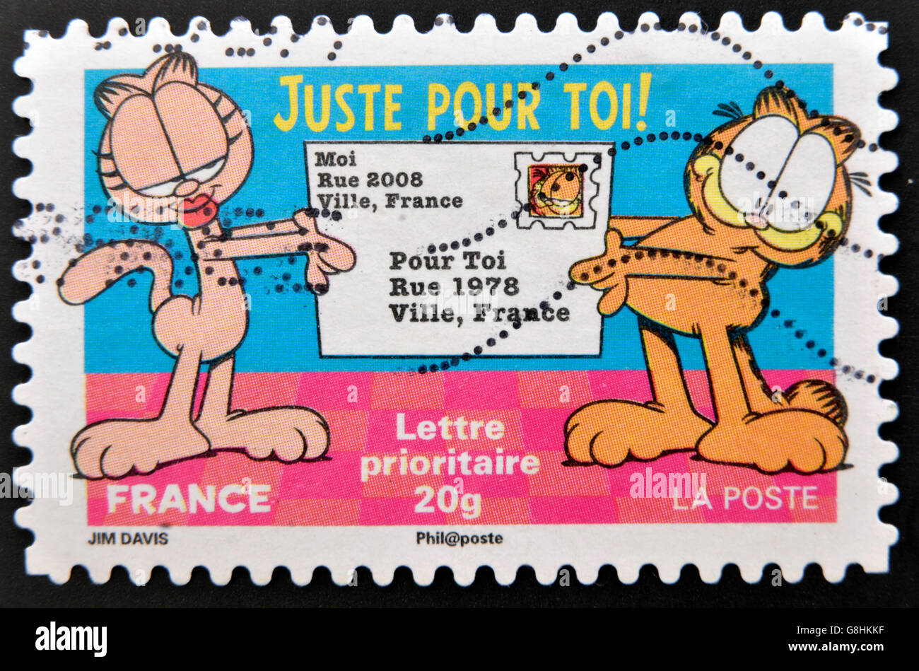 FRANCE - CIRCA 2008: A stamp printed in France shows Garfield, circa ...