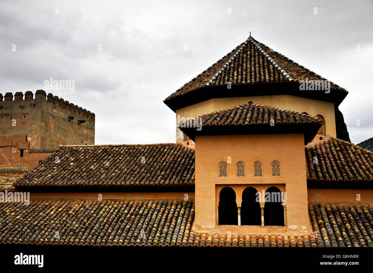 Exterior of room and roof to the Alhambra Stock Photo - Alamy