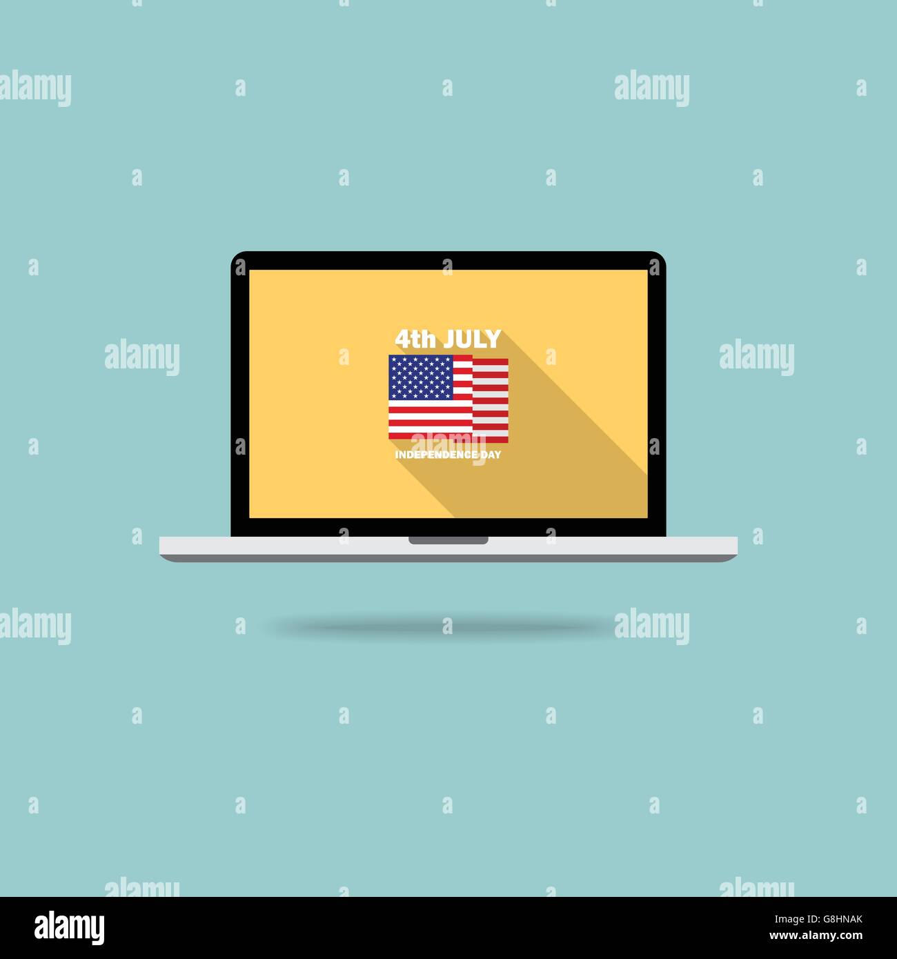 Independence day screen desktop flat design vector illustration Stock ...