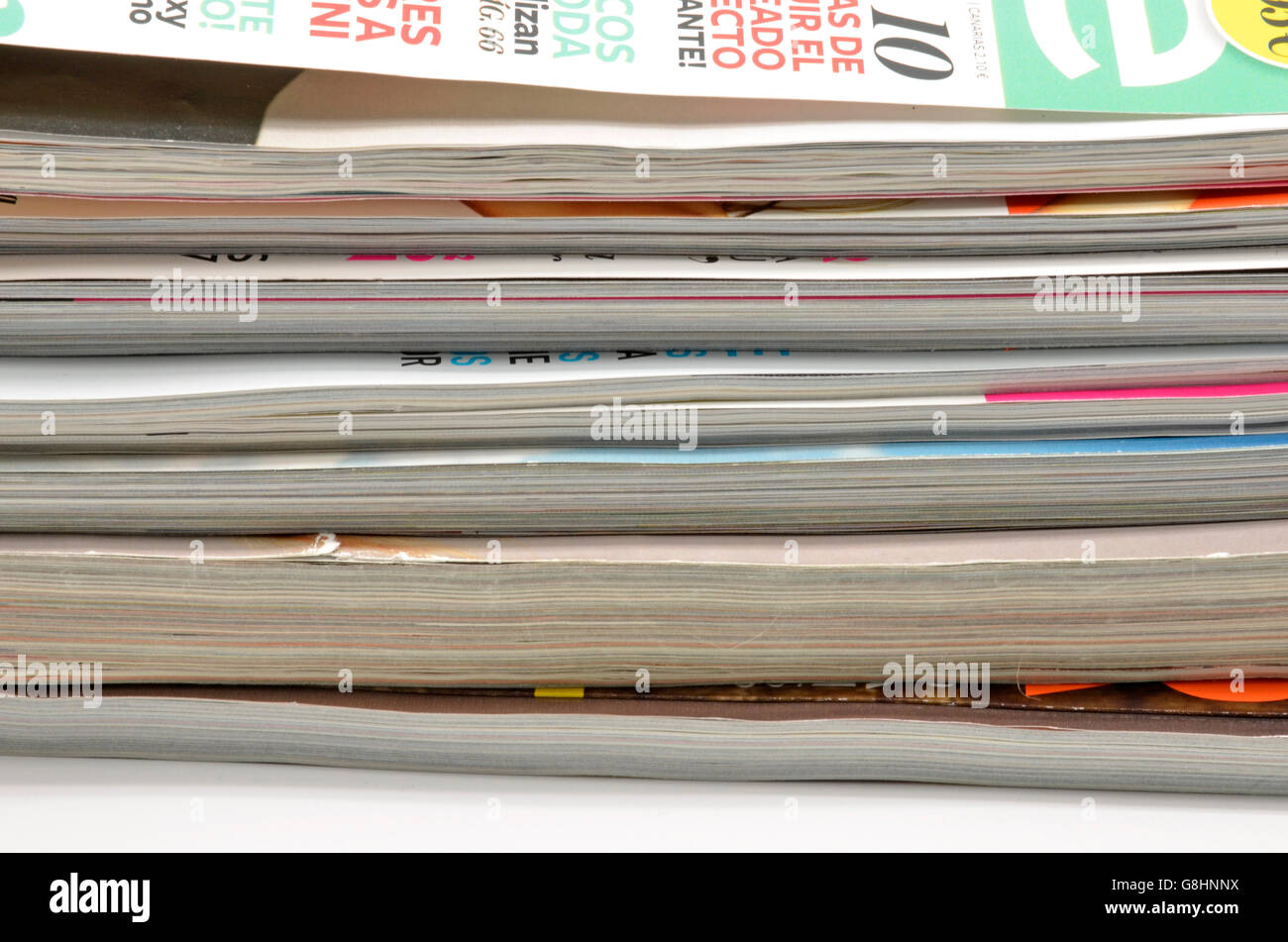 detail of fashion magazines stacked Stock Photo - Alamy