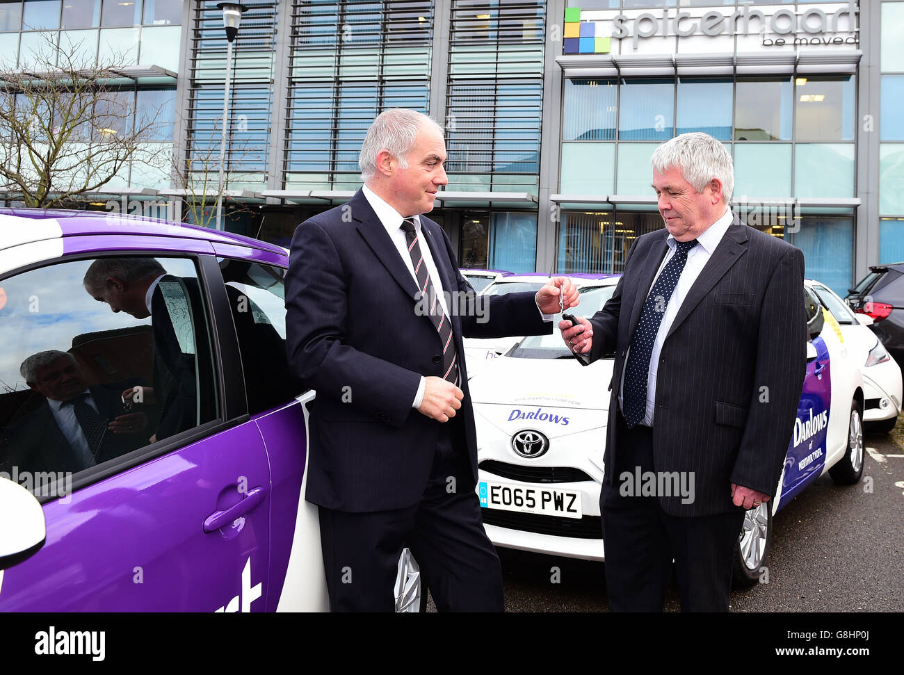 James Claydon, left, and Chris Howell, Spicerhaart fleet Manager, right ...