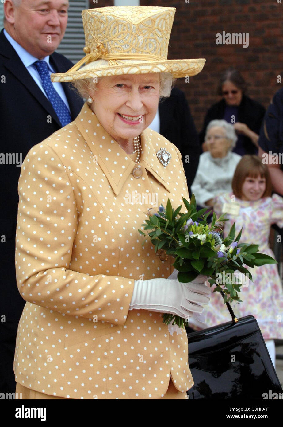 Britains queen elizabeth ii leaves the crook log leisure centre hi-res ...