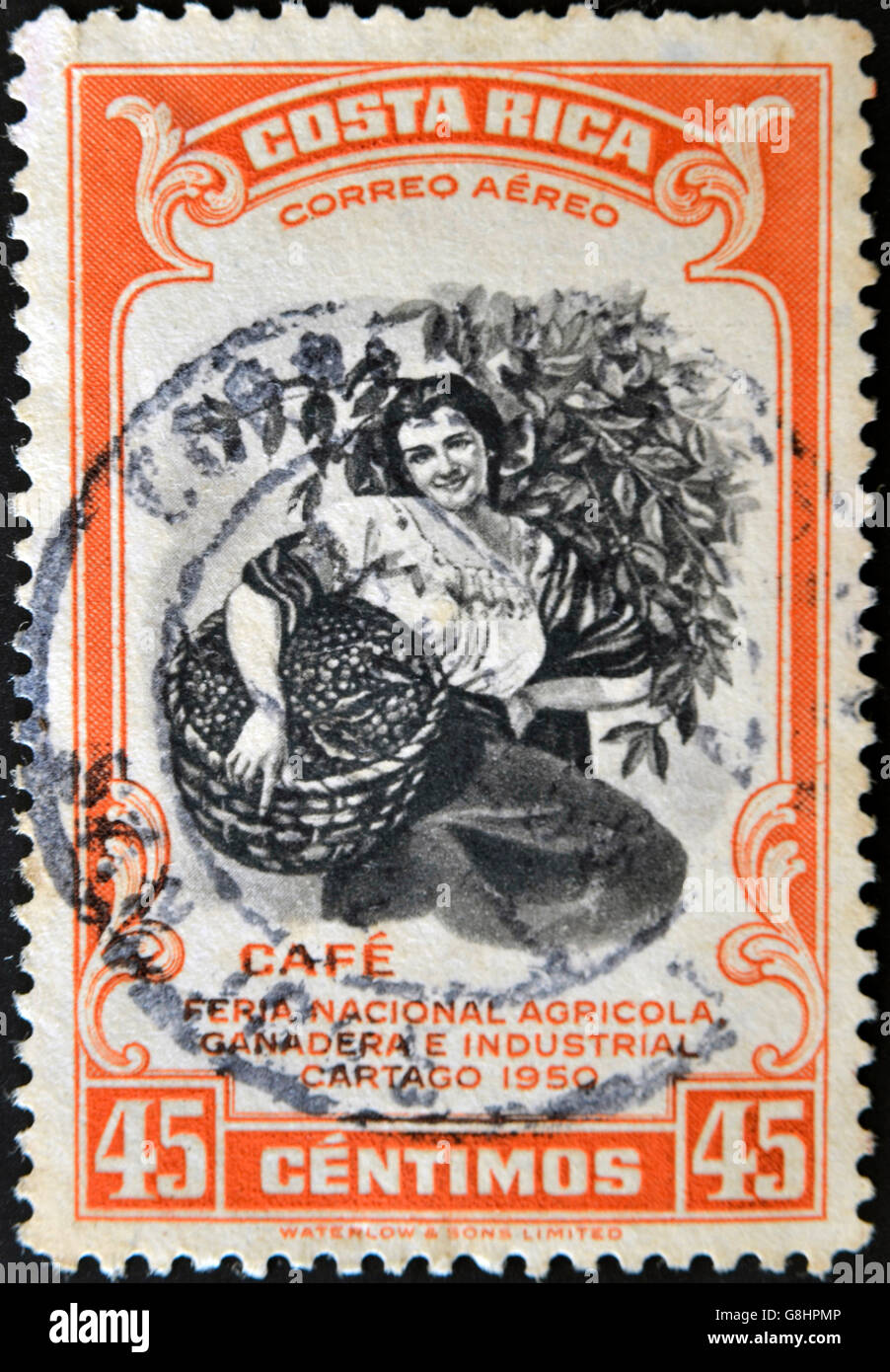 COSTA RICA - CIRCA 1950: A stamp printed in Costa Rica dedicated to ...