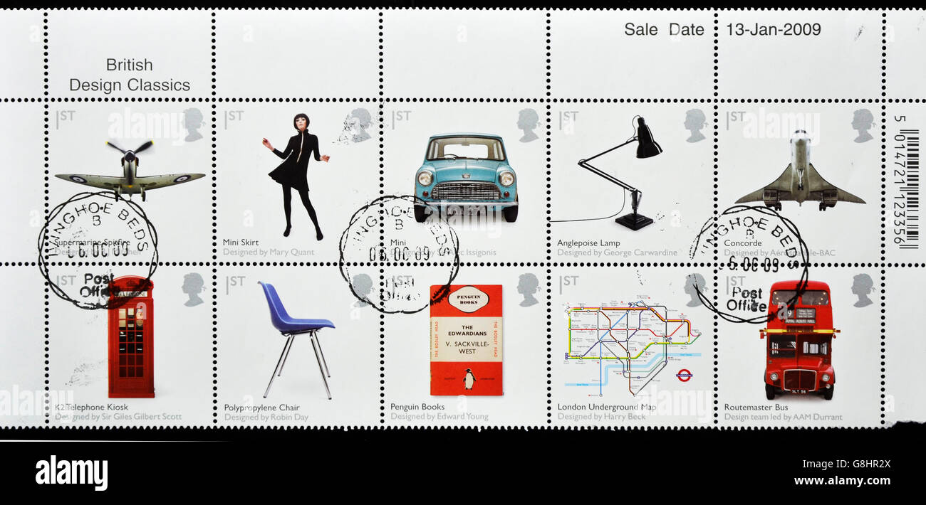 GREAT BRITAIN - CIRCA 2009: A stamp printed in Britain shows different ...